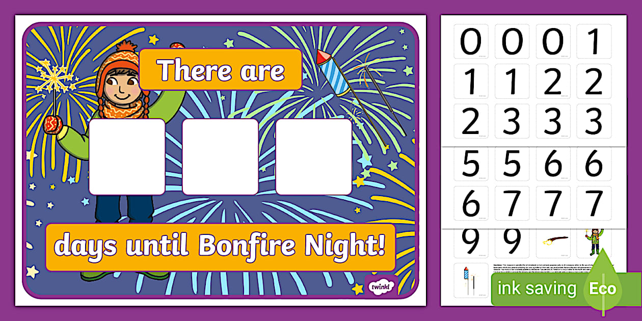 Bonfire Night Countdown Display Poster (Teacher-Made)