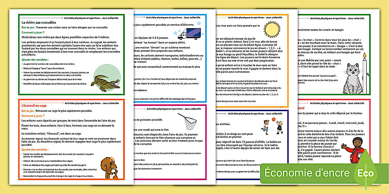 Jeux collectifs EPS Cycle 1 Maternelle - Twinkl