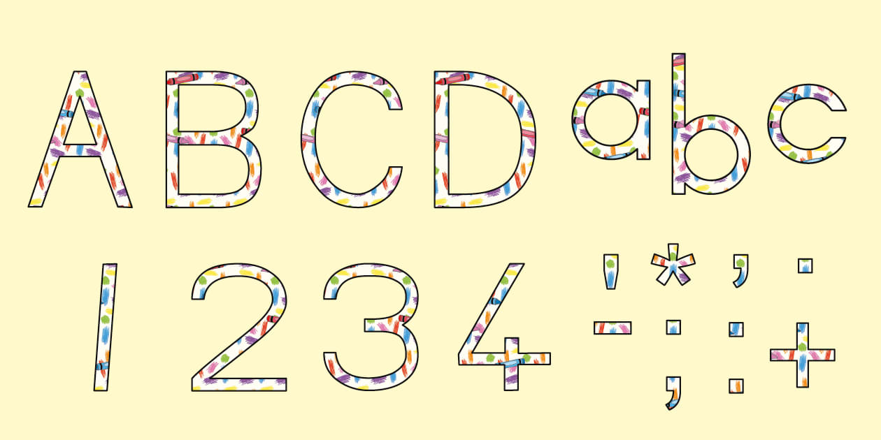 * NEW * Crayon Display Lettering (teacher made) - Twinkl