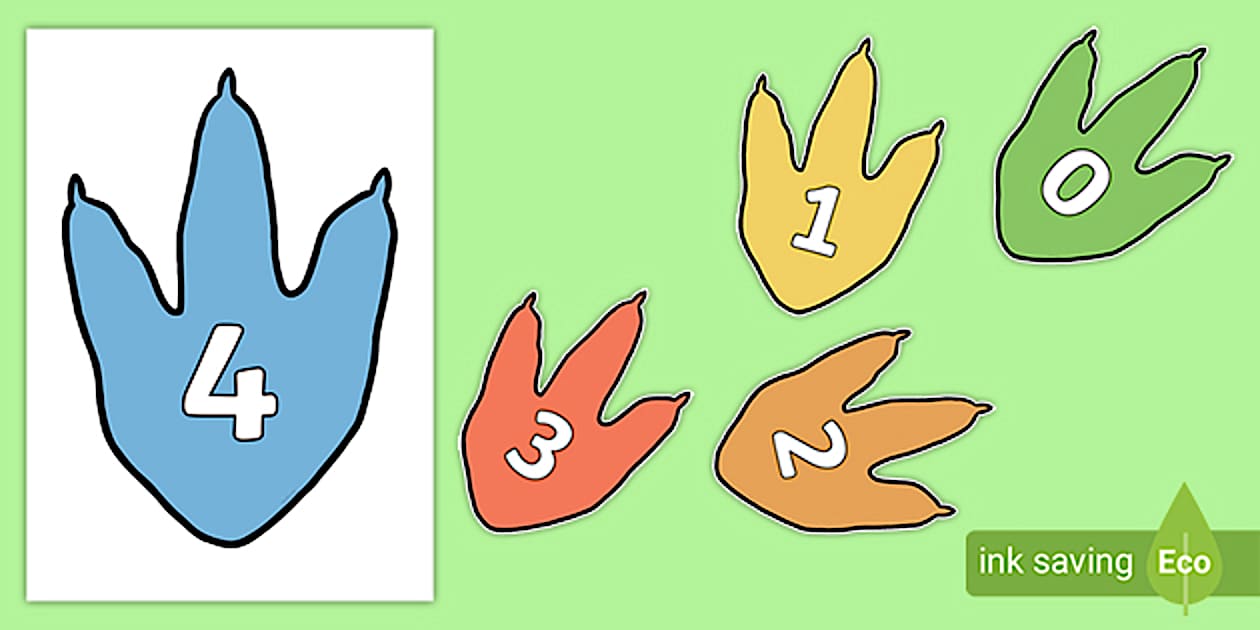 Editable Dinosaur Footprint Number Trail (teacher made)