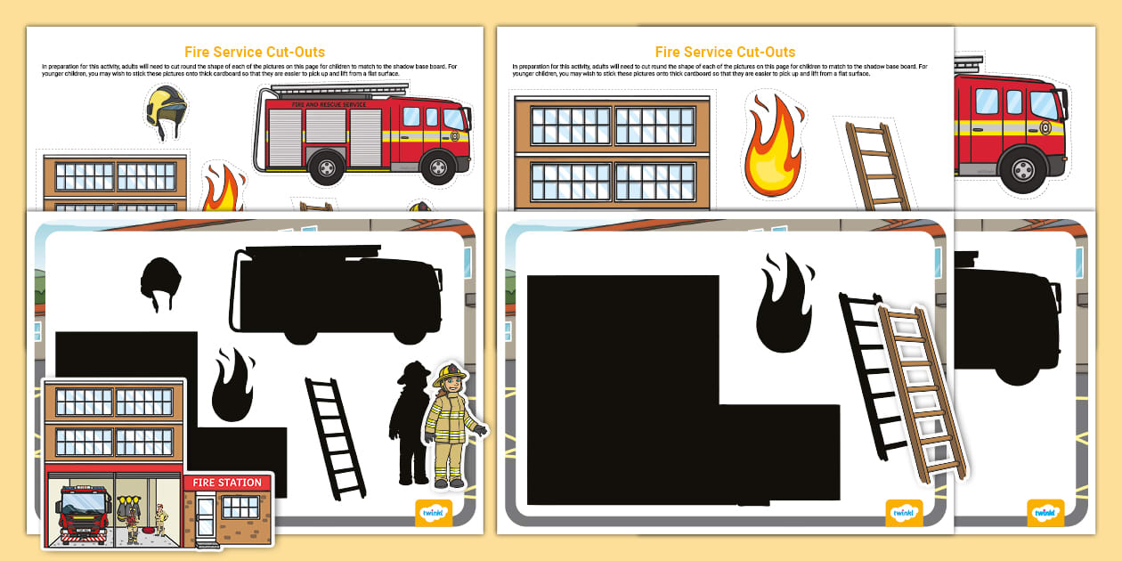 Fire Service Picture and Shadow Matching Activity | Twinkl