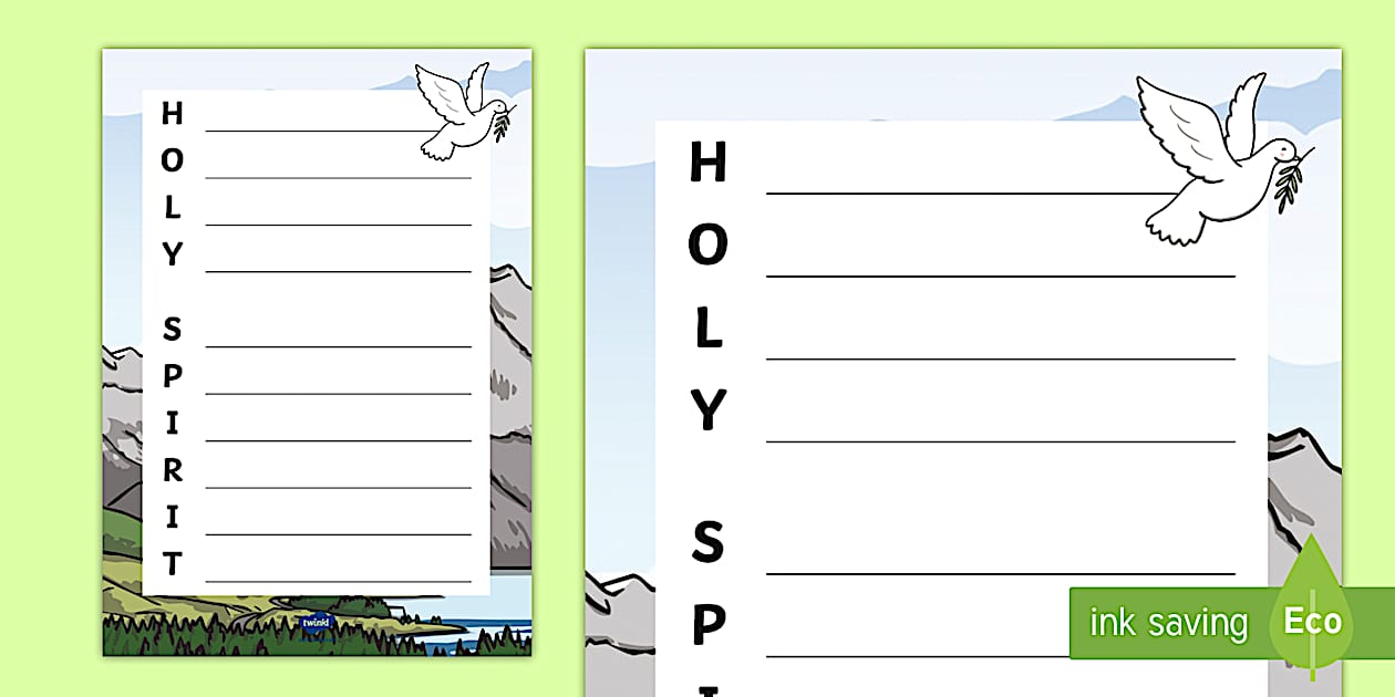 Pentecost: Holy Spirit Acrostic Poem (teacher made) - Twinkl