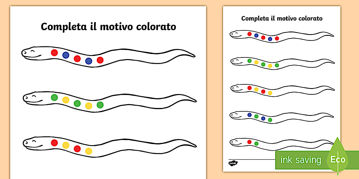 Completa il motivo colorato Attività