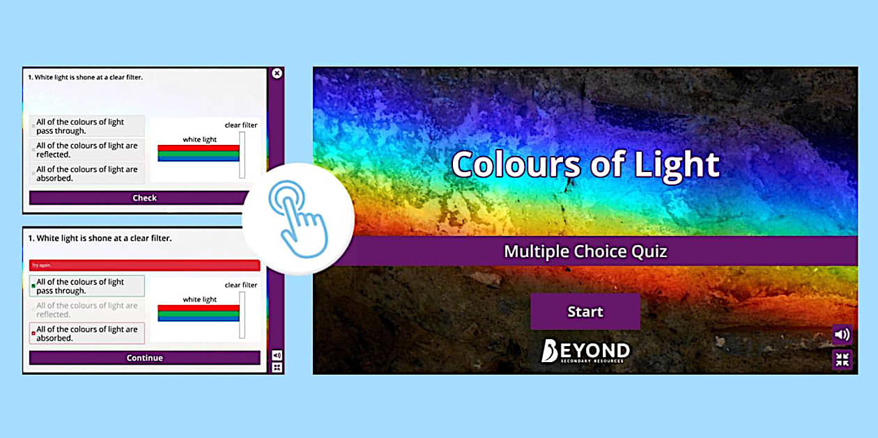 Colours of Light Interactive Multiple Choice Quiz - Twinkl