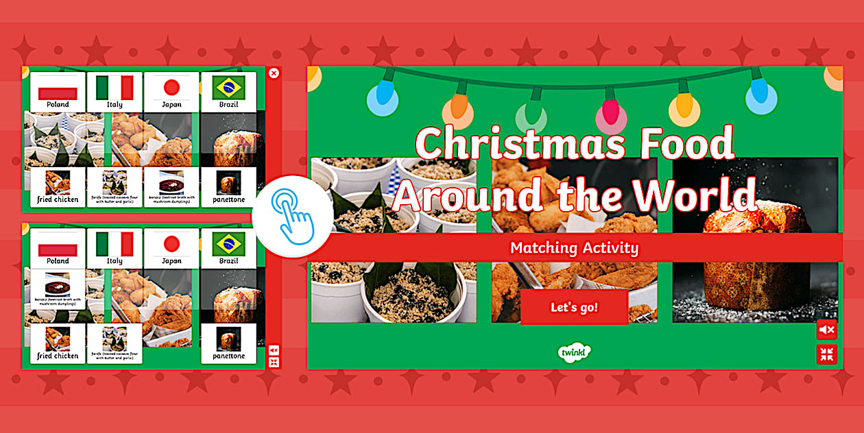 Christmas Food Around the World Interactive Matching Game