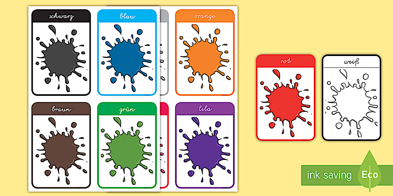 Farben Wort- und Bildkarten - Colour Flash Cards - Twinkl
