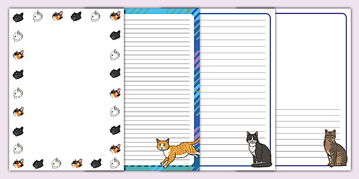 Cat Page Borders (teacher made) - Twinkl