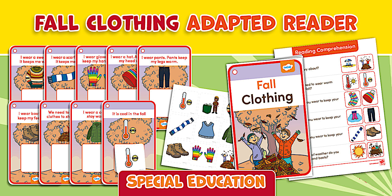 Fall Clothing Adapted Reader for Special Education - Twinkl