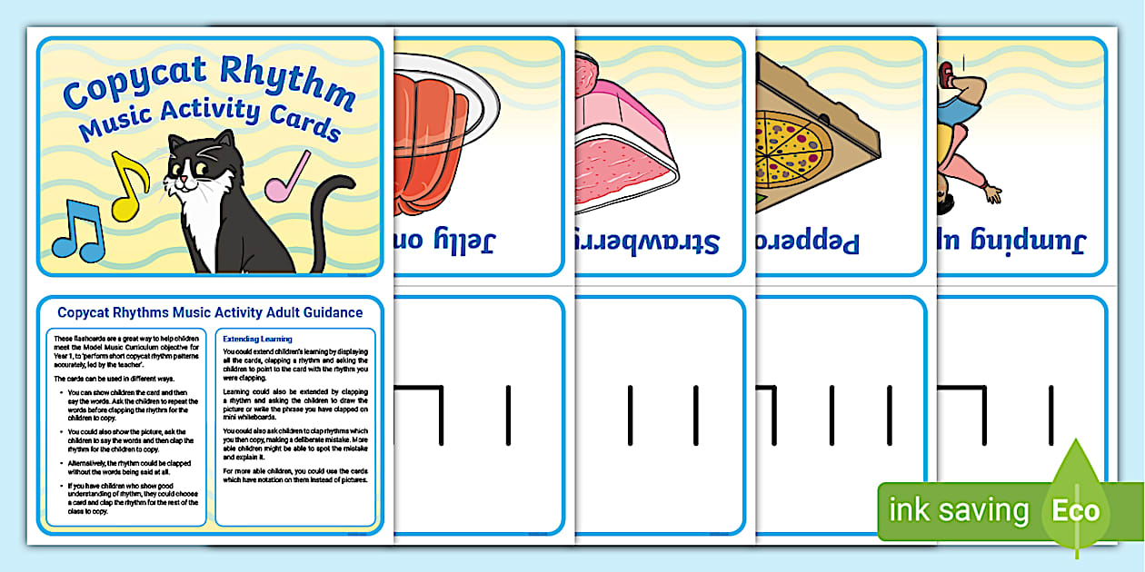 👉 KS1 Copycat Rhythm Music Activity Cards - Twinkl