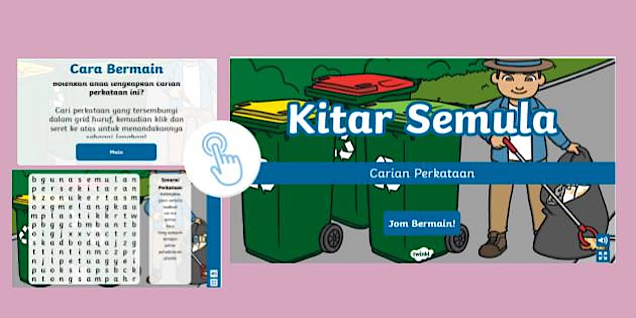 Carian Perkataan Interaktif Kitar Semula