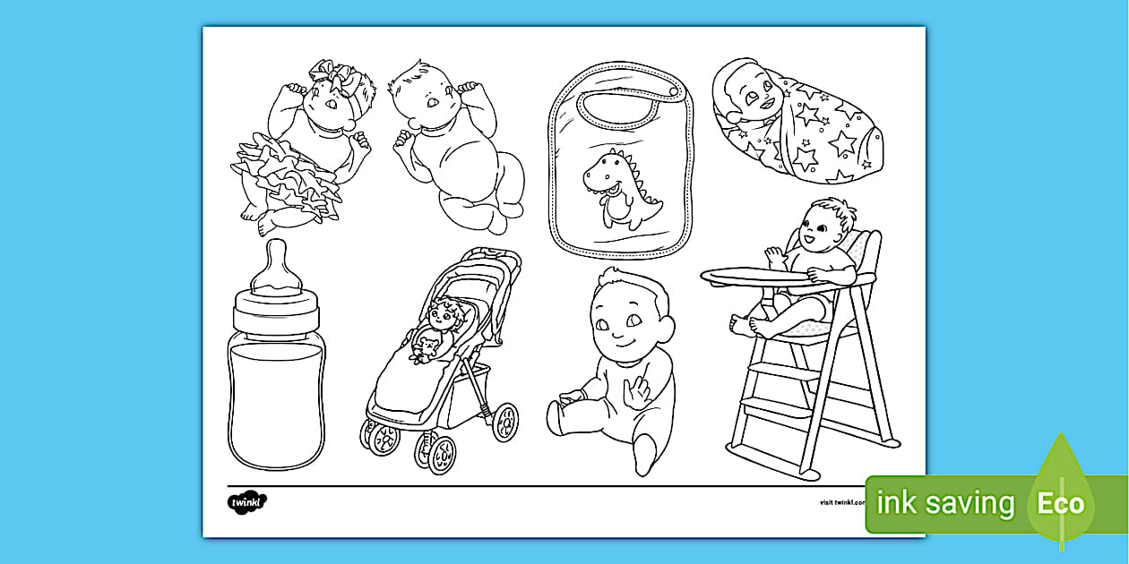 Baby Doodle Colouring Page (teacher made) - Twinkl