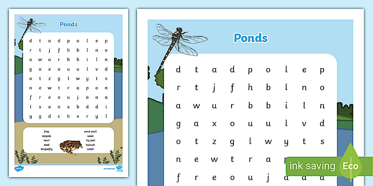 Ponds Word Search (Teacher-Made) - Twinkl