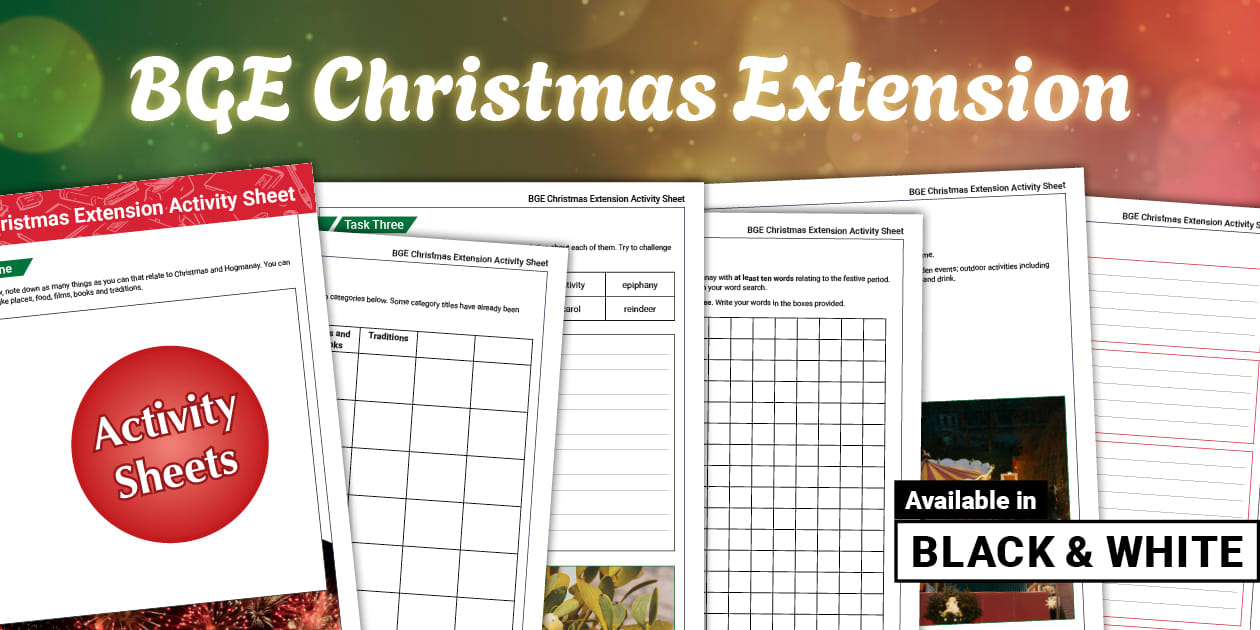BGE Christmas Extension Activity Sheet