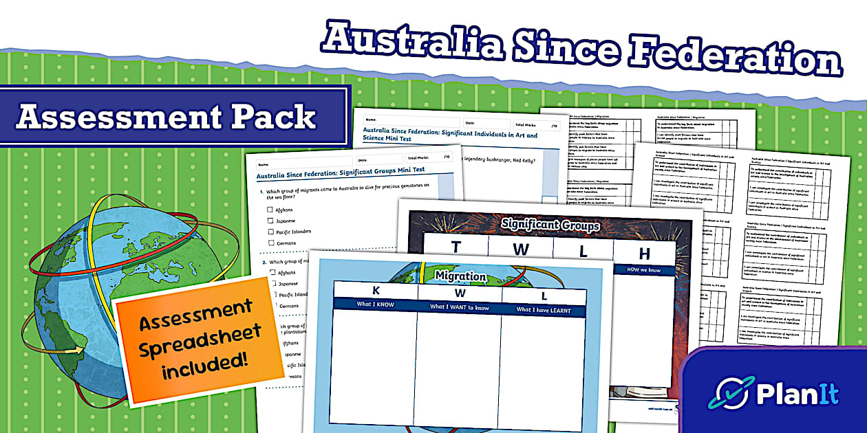 Year 6 History Australia Since Federation Assessment Pack