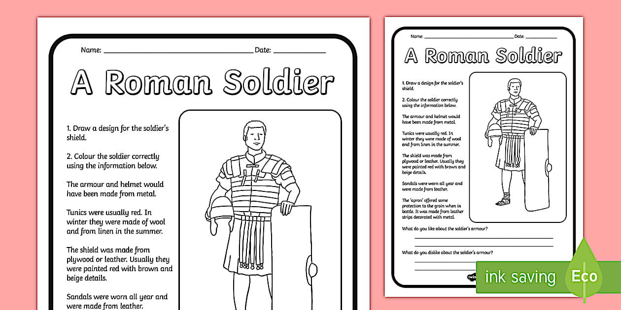 Roman Soldier Worksheet | Romans | History (teacher made)