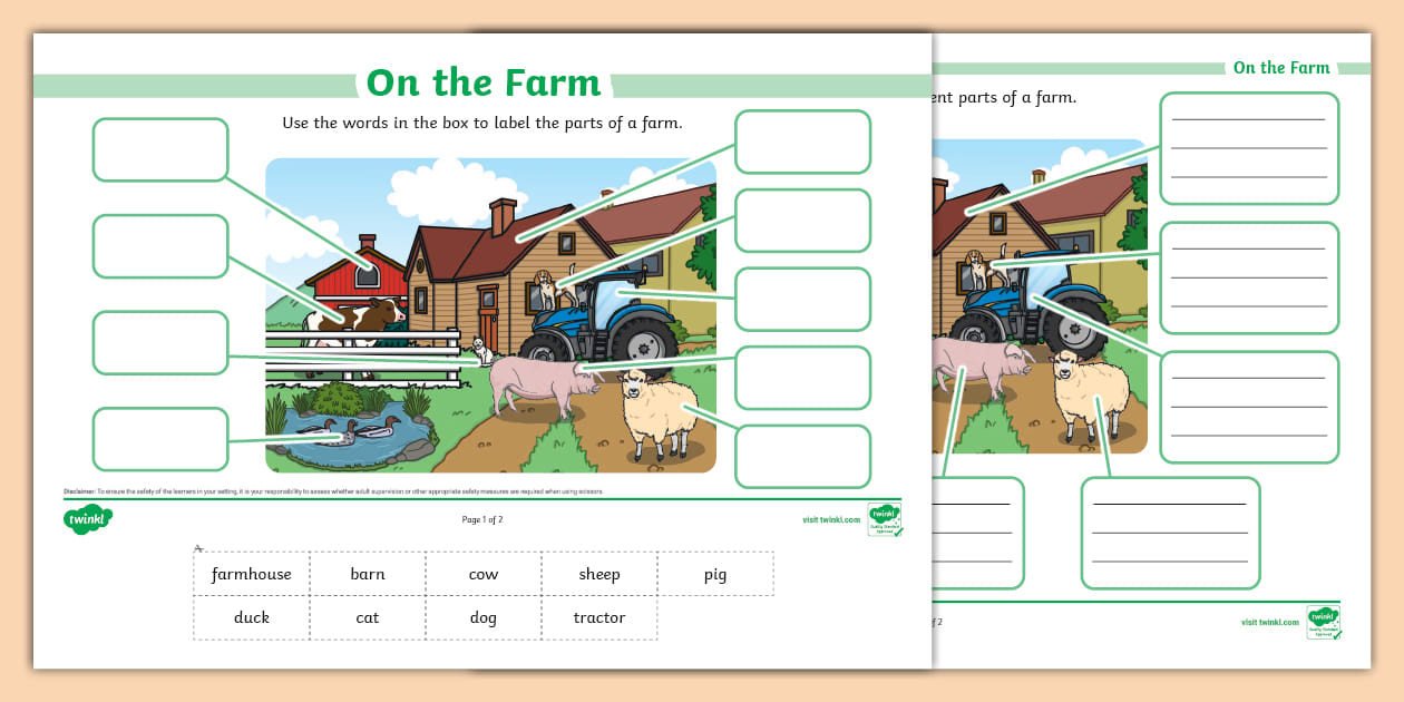 On the Farm Labelling Activity - KS1 (Hecho por educadores)