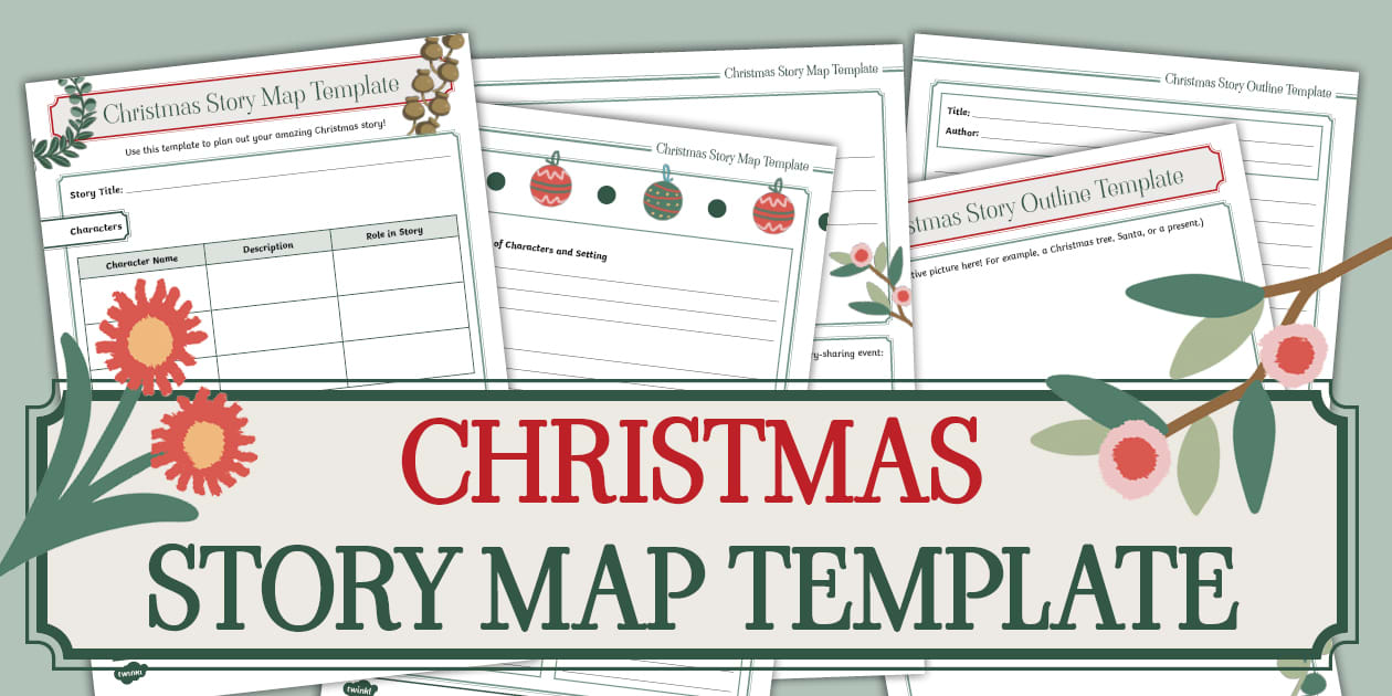 Christmas Story Map Template for English