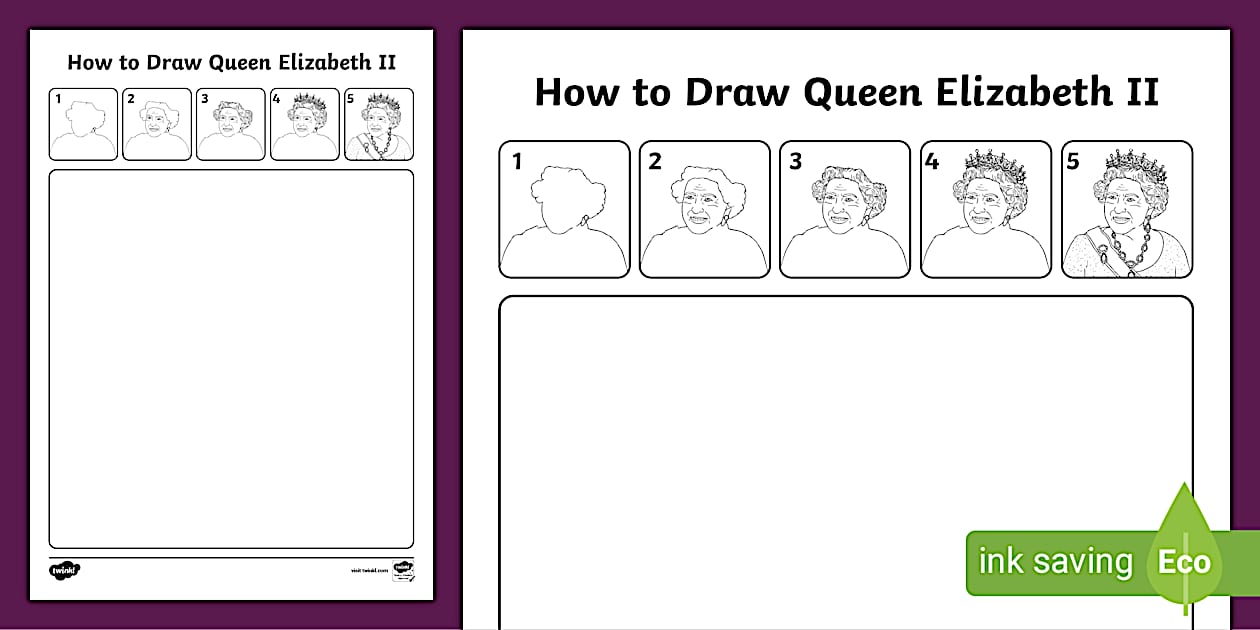 How to Draw Queen Elizabeth II Activity (Teacher-Made)