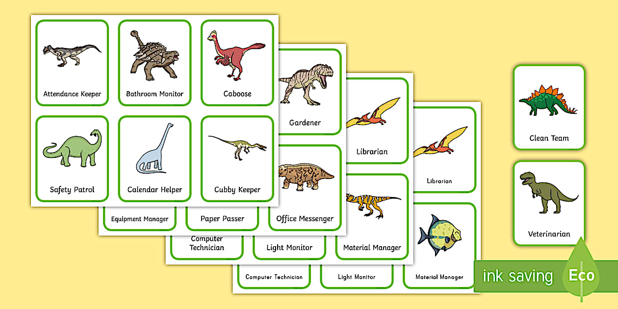 Dinosaur Classroom Jobs | Classroom Community | Twinkl USA