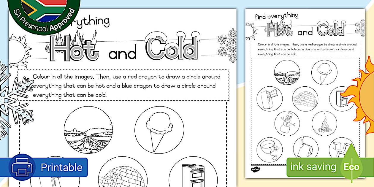 Preschool:Hot and Cold-Find Everything Hot and Cold Activity