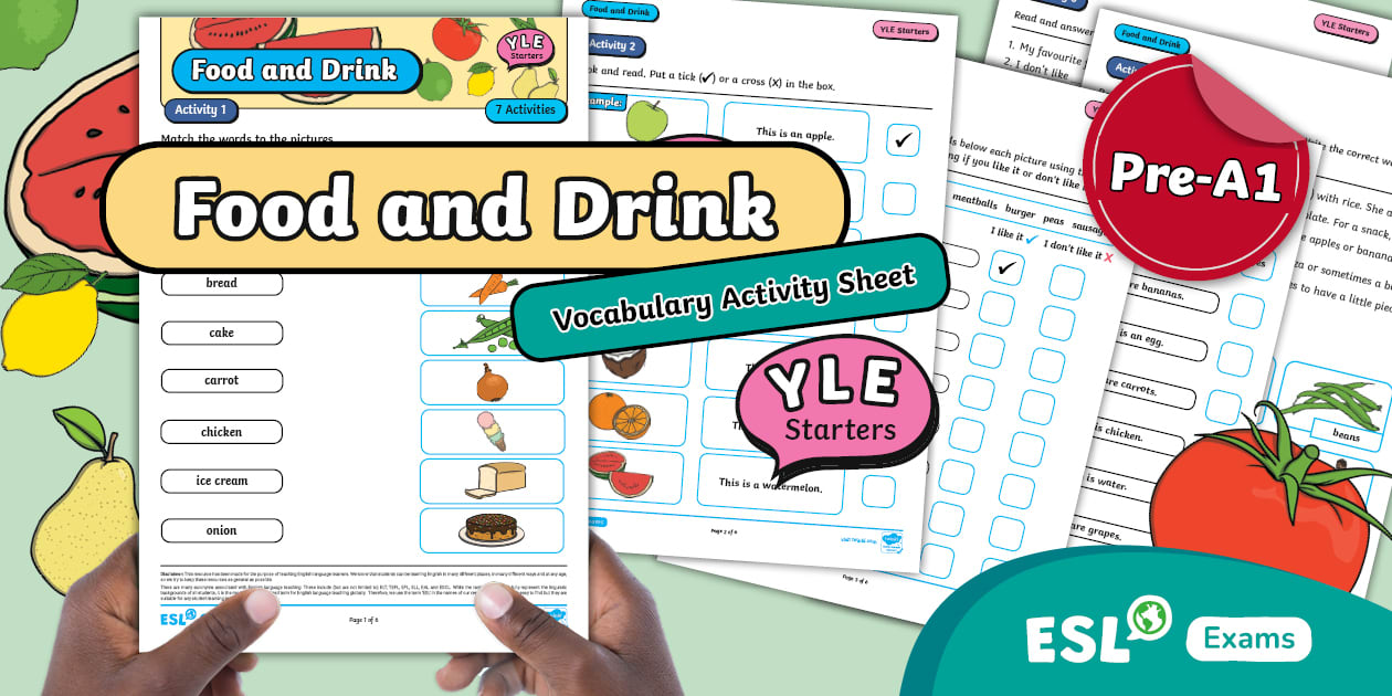YLE Starters Food & Drink Activity Sheet