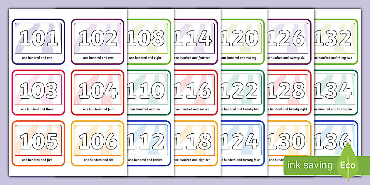 Numbers 101 to 200 Flashcards (teacher made) - Twinkl