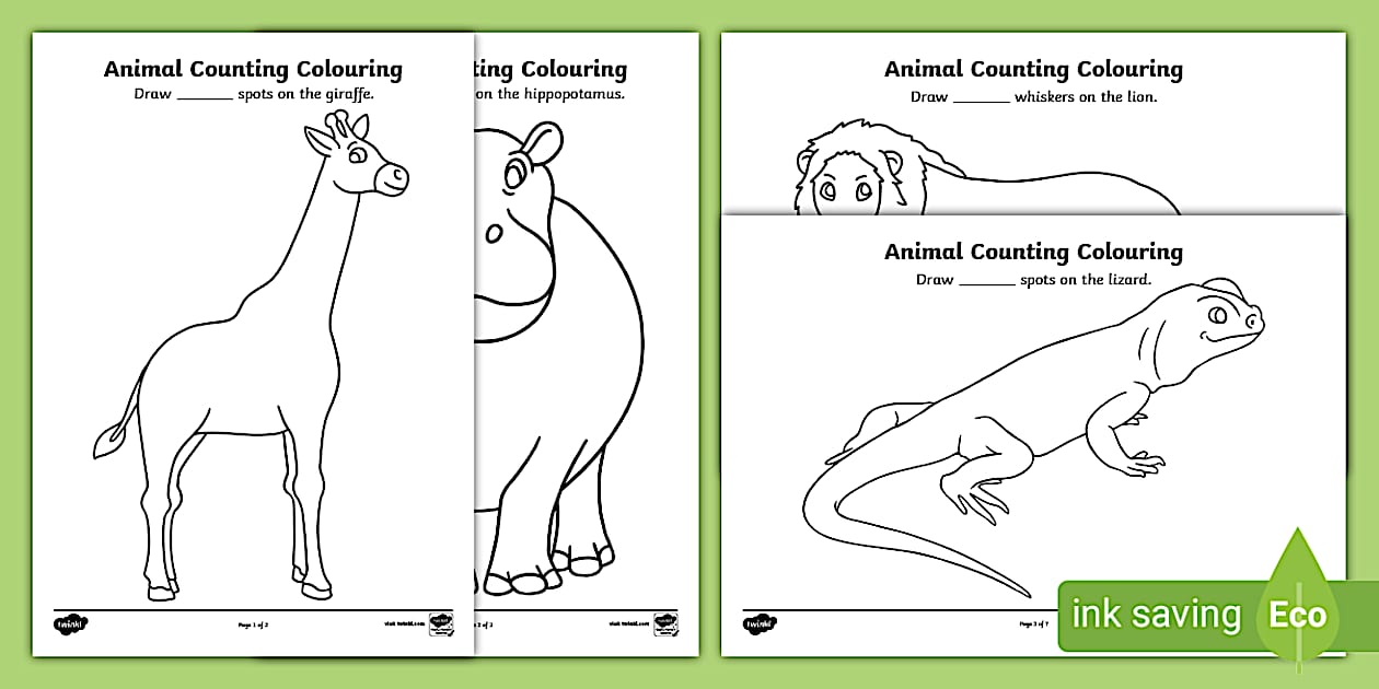 Counting & Colouring Safari Animals - Draw the Patterns