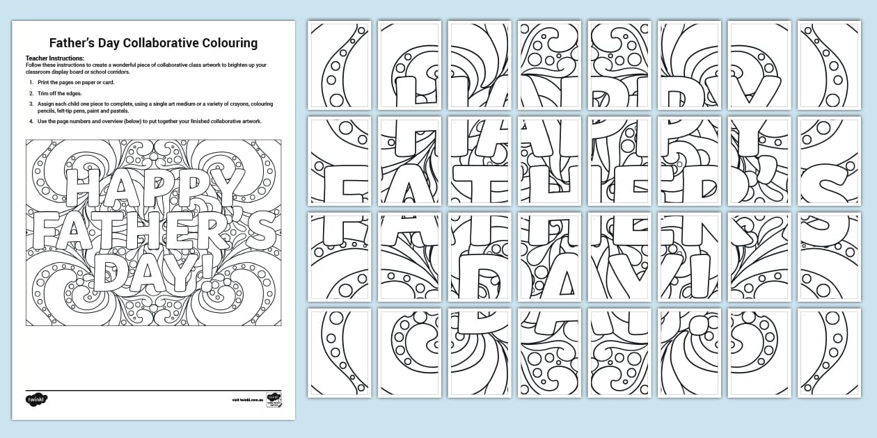 Father's Day Collaborative Colouring Activity (teacher made)