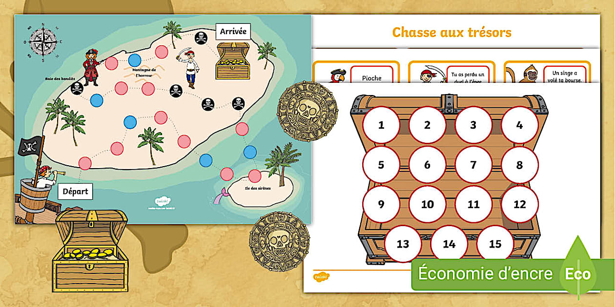 Jeu de plateau de chasse aux trésors (teacher made)