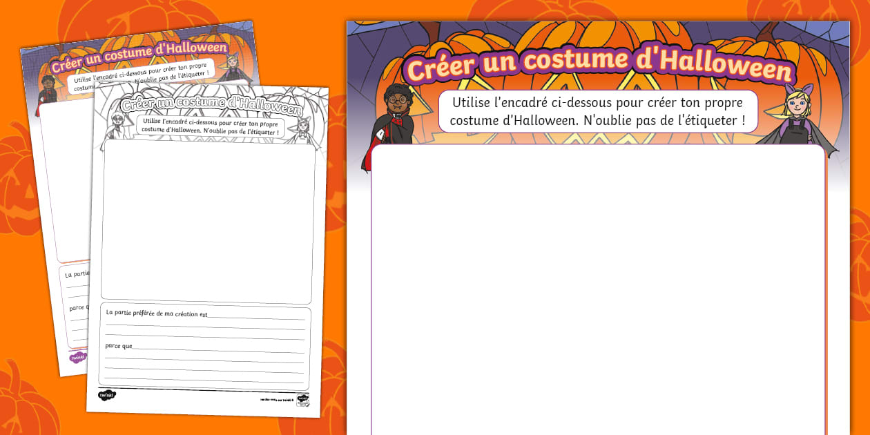 Activité : Créer un costume d'Halloween (teacher made)