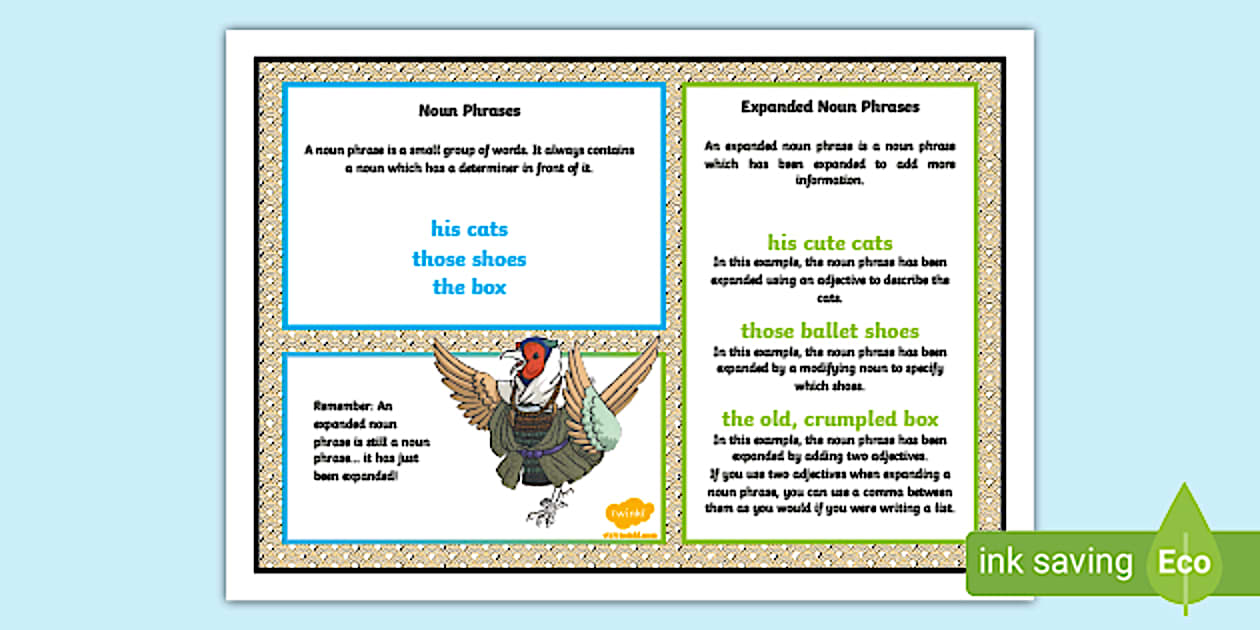 Expanded Noun Phrases Poster (teacher made) - Twinkl