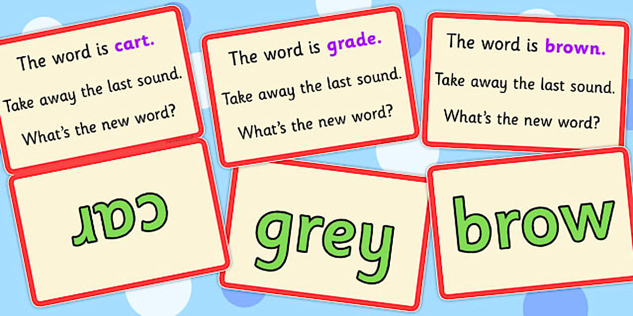 Final Phoneme Deletion Script Cards Set 1 (teacher made)