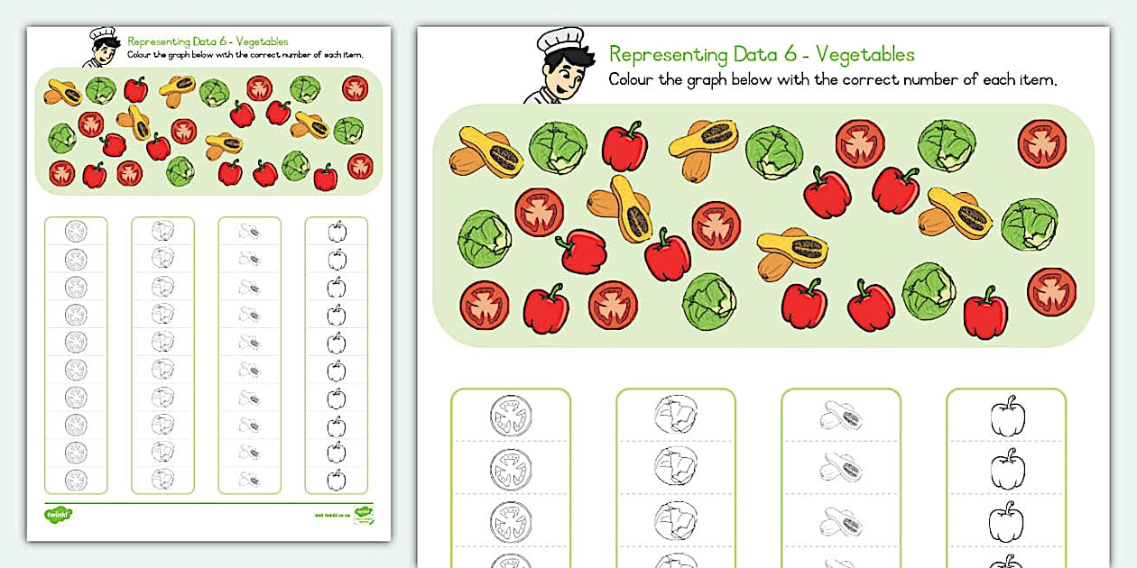Grade 1 Data Handling: Representing Data - Vegetables