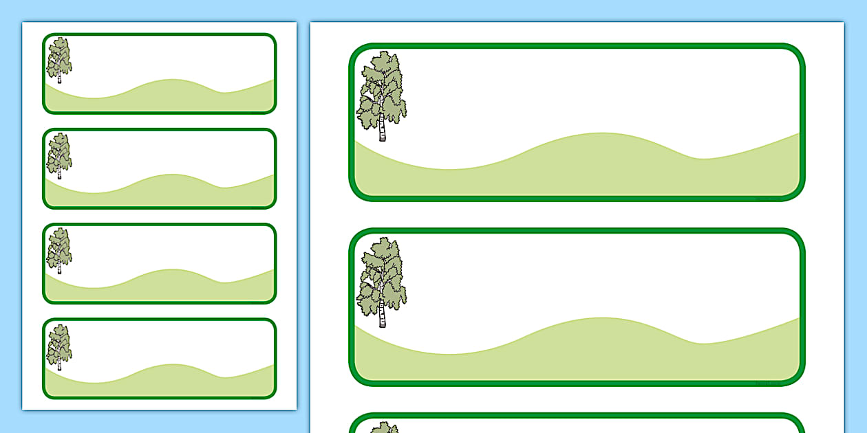 Birch Tree Themed Editable Drawer-Peg-Name Labels (Colourful)