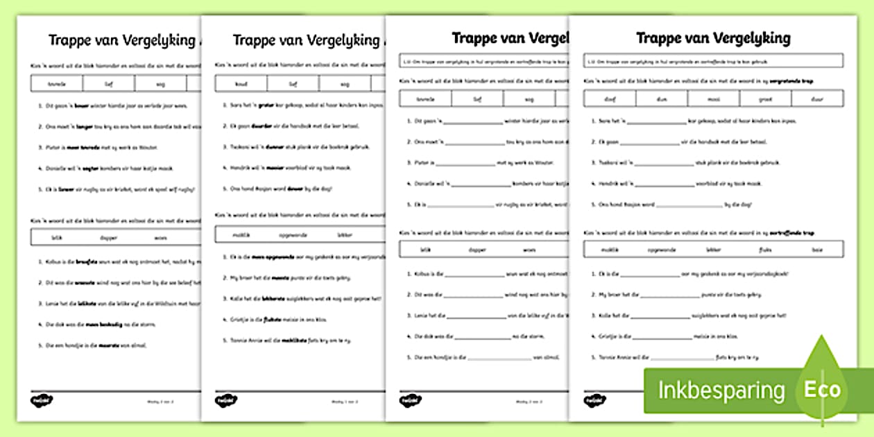 Editable Trappe van Vergelyking Werkkaart - Twinkl