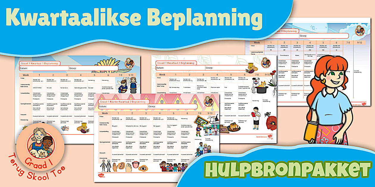 Graad 1 Klanke - Kwartaalikse Beplanning- Hulpbronpakket (KABV Belyn)