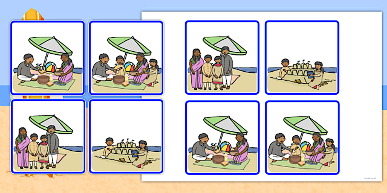 Sequencing Cards at the Beach - Twinkl