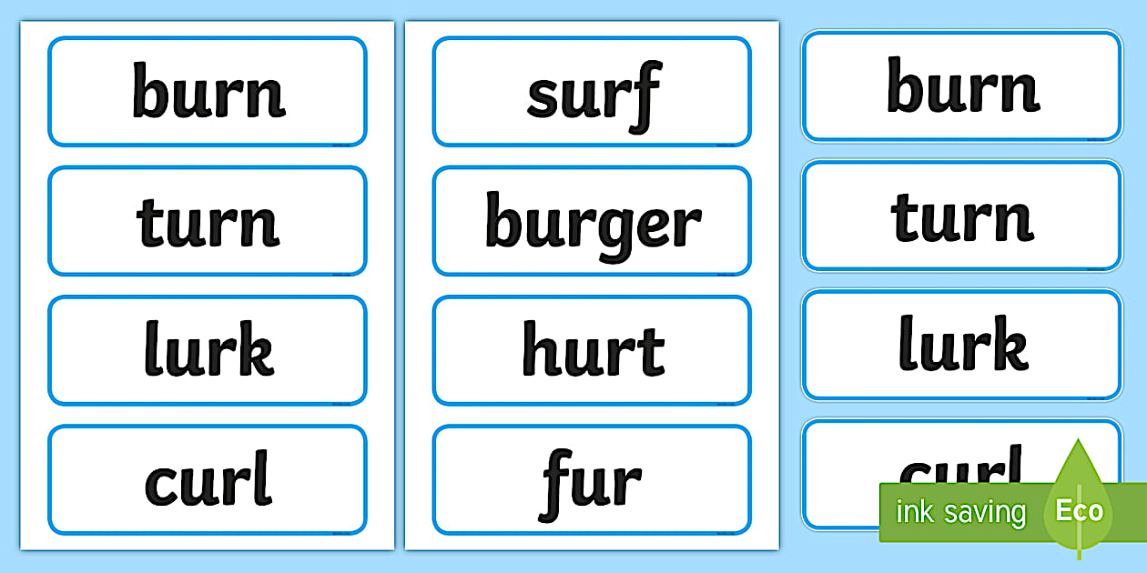 Words with Ur Cards | Resource | Twinkl USA (Teacher-Made)