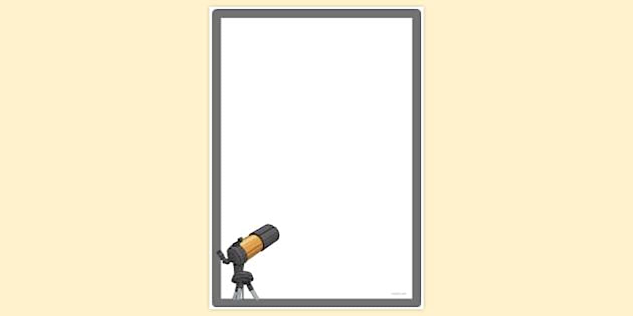 Simple Blank Telescope Page Border | Page Borders | Twinkl