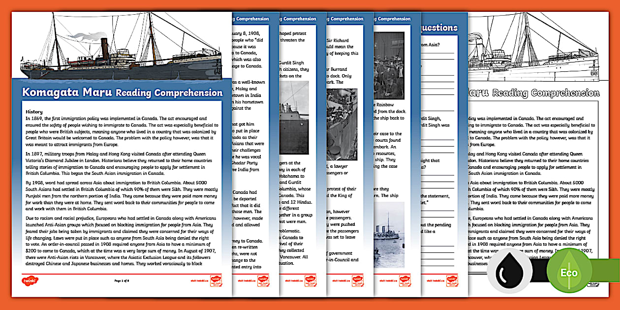 Komagata Maru Reading Comprehension (teacher made) - Twinkl