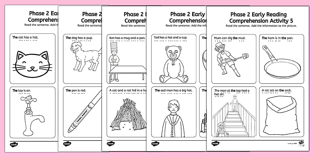 Phonics Level 2 Early Reading Activity フォニックスレベル2アクティビティ 読んでお絵描きしよう