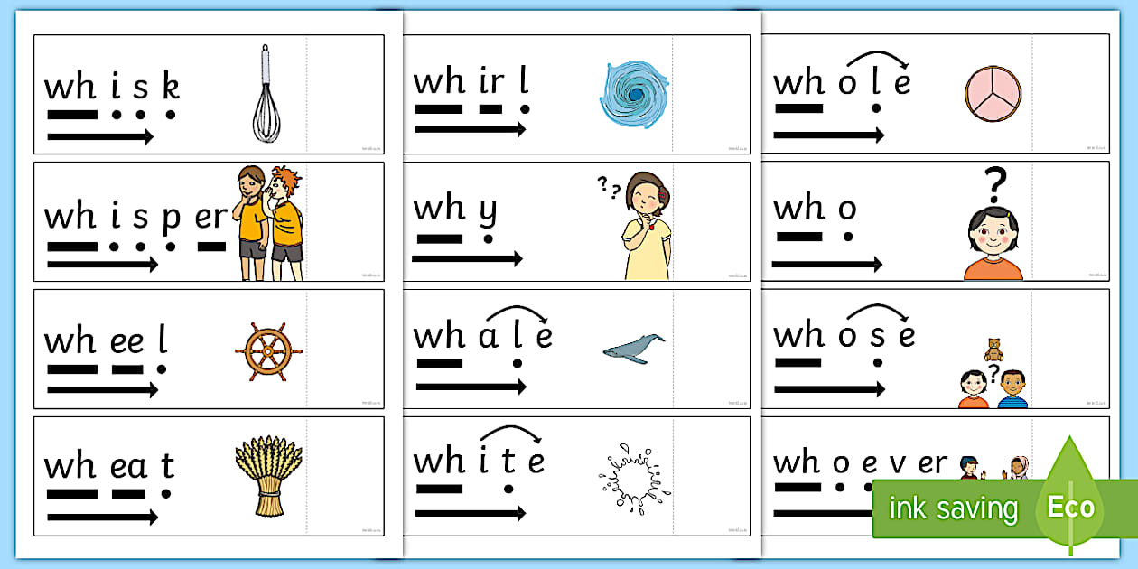 'Wh' Sound Words With Pictures | Read and Reveal Activity