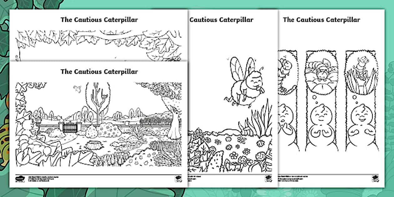 The Cautious Caterpillar Colouring Pages