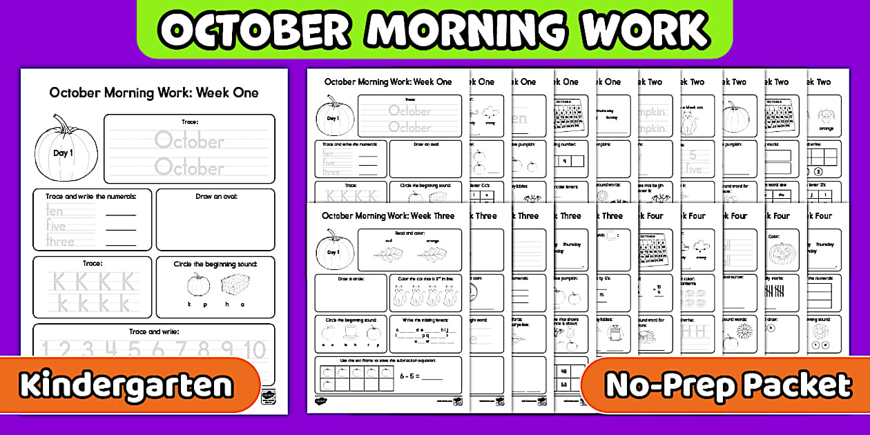 Printable Morning Work Kindergarten Bundle | Twinkl USA