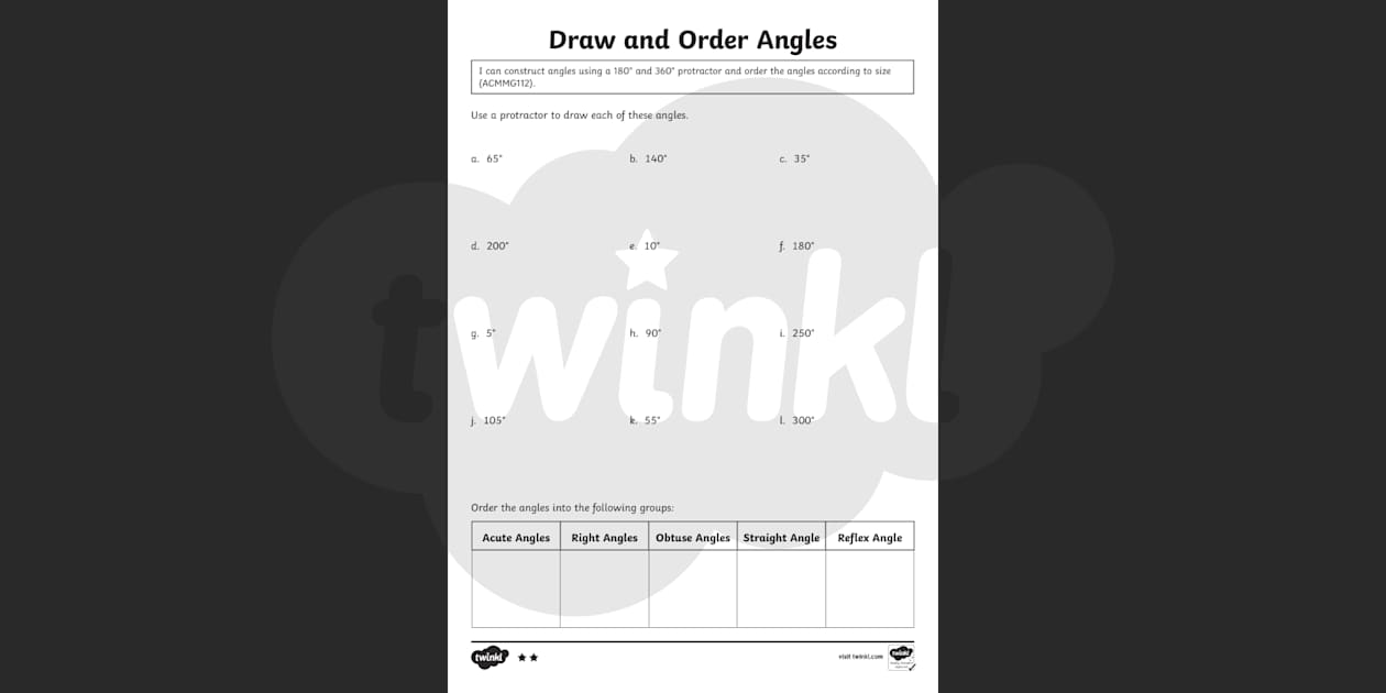 65 degree angle draw