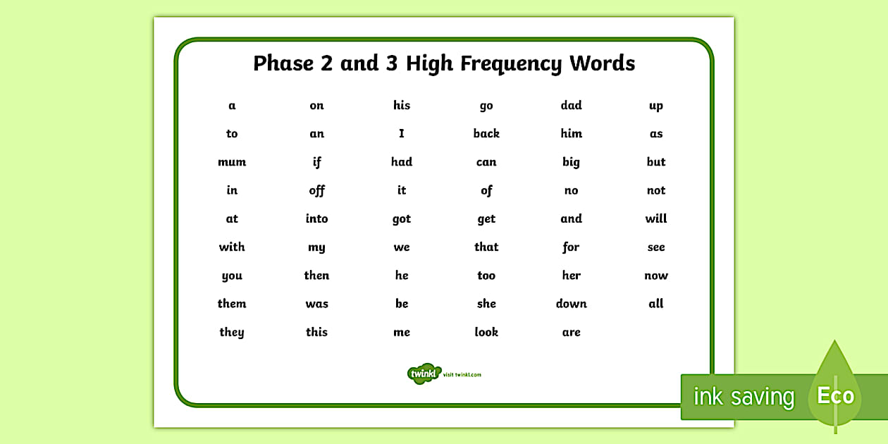 Precursive Phase 2 and 3 High Frequency Word Mat - Twinkl