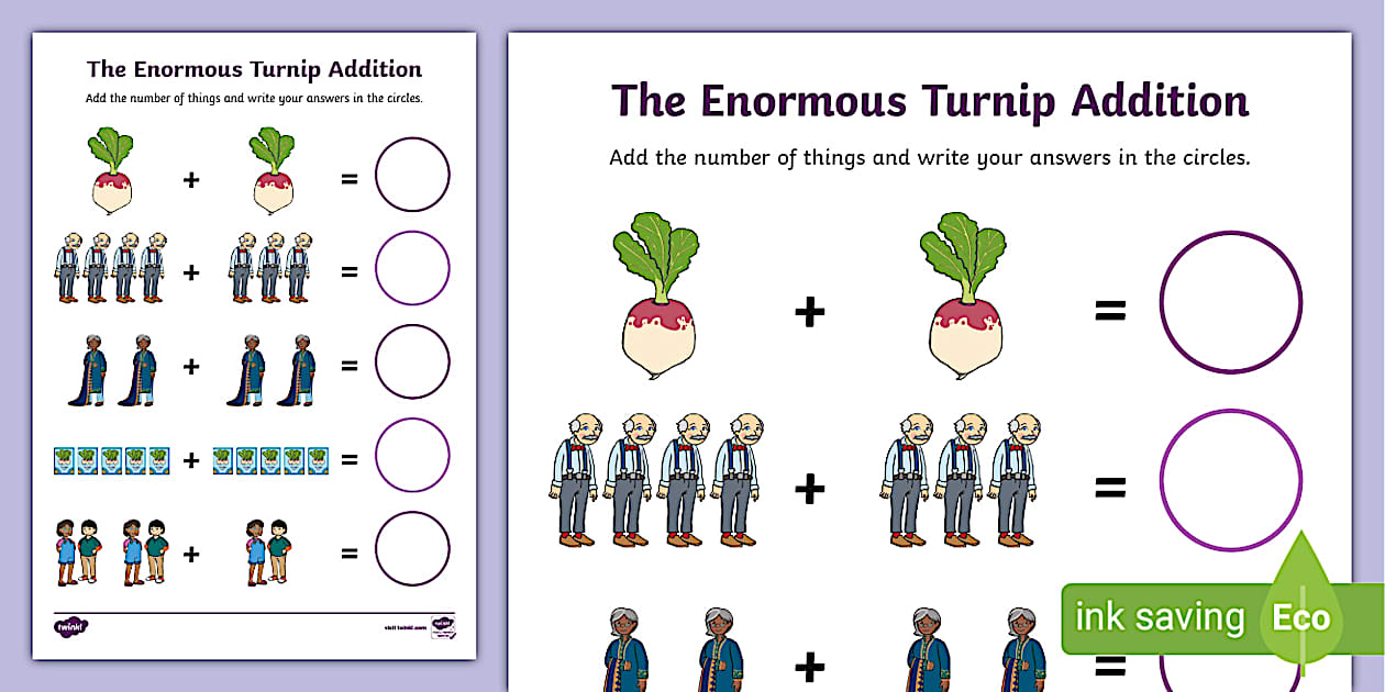The Enormous Turnip Addition Sheet - Twinkl