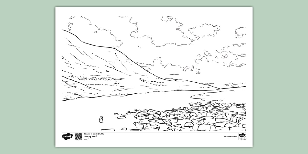 Mountain Range Colouring Page | Colouring Sheets - Twinkl