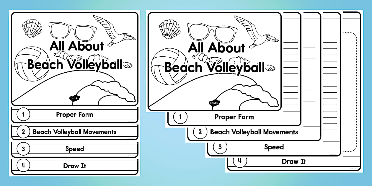 All About Beach Volleyball Flipbook for K-2nd Grade - Twinkl