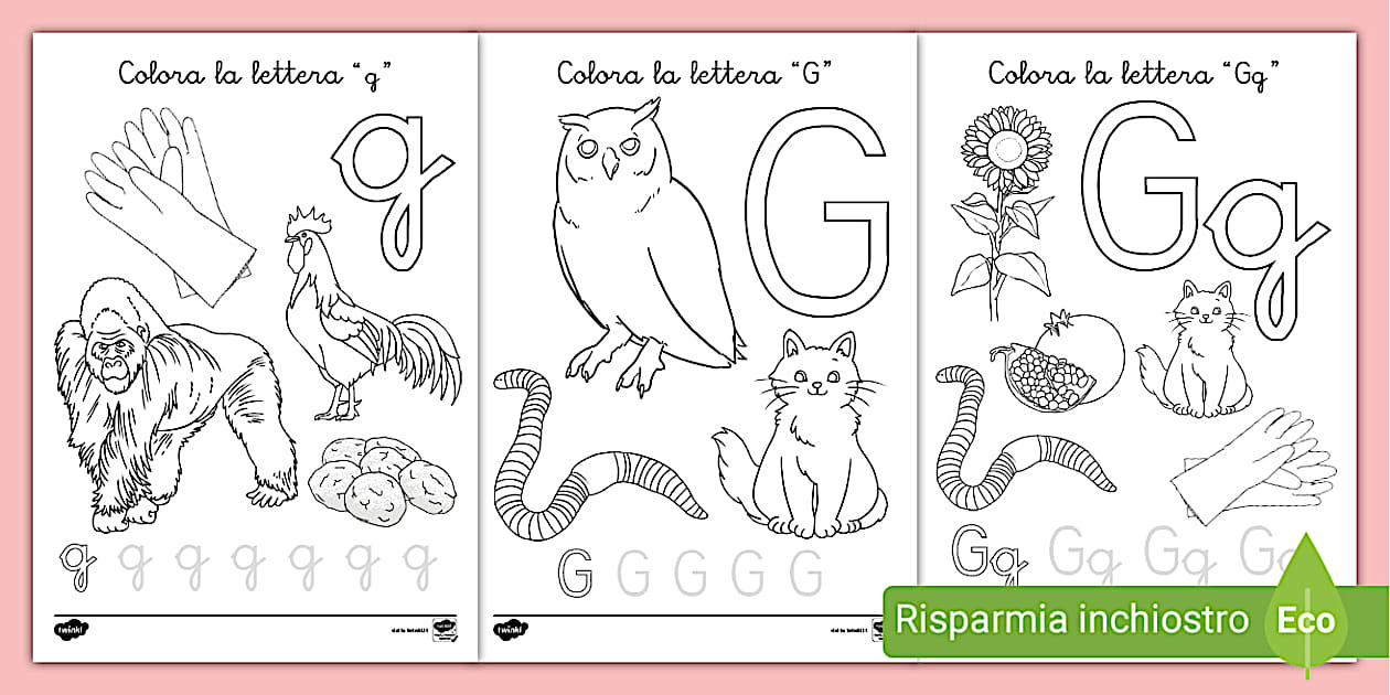 Lettera G | Foglio da colorare (teacher made) - Twinkl